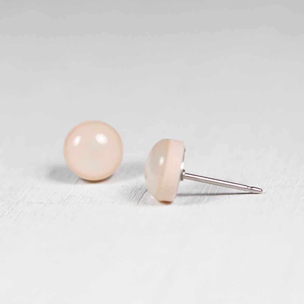 Beige Stud Earrings - Skin Tone Studs - Post Earrings - Handmade ...